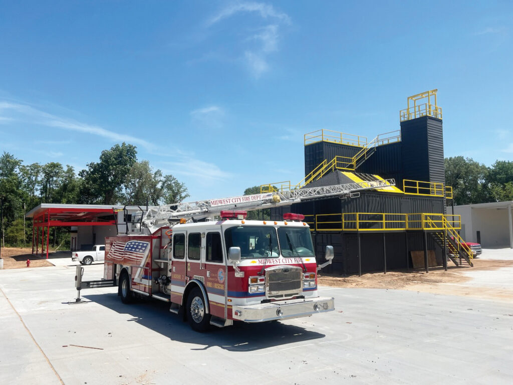 Midwest City builds shipping container fire training facility